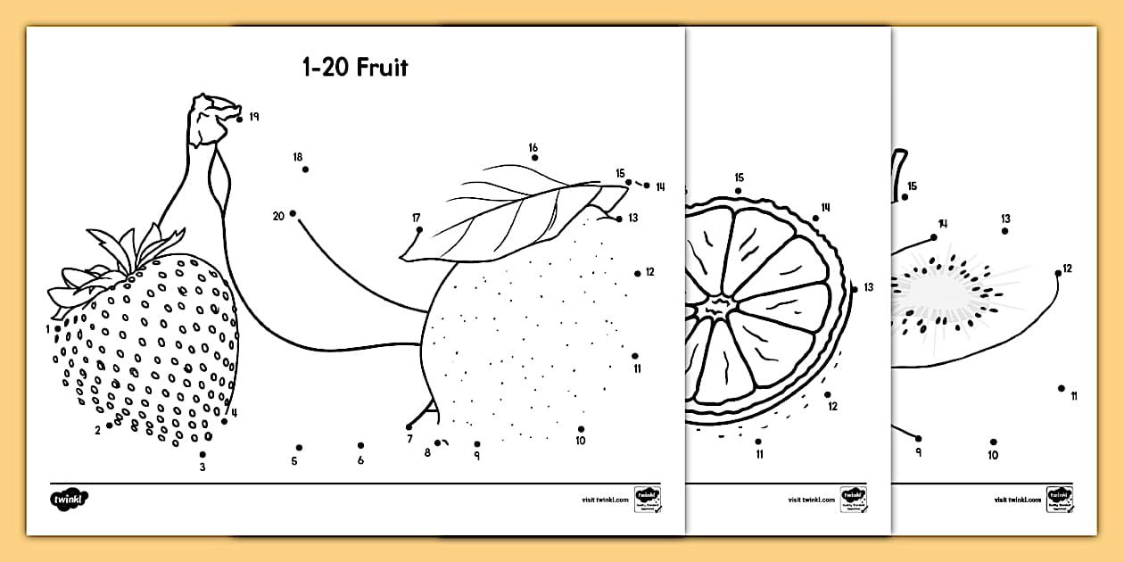 Fruit Dot to Dot Activities (teacher made) - Twinkl