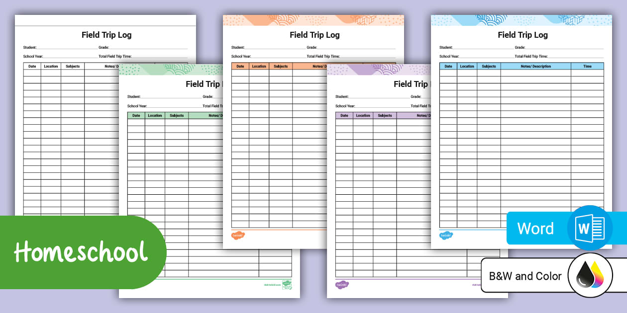 Homeschool Field Trip Log (teacher made) - Twinkl