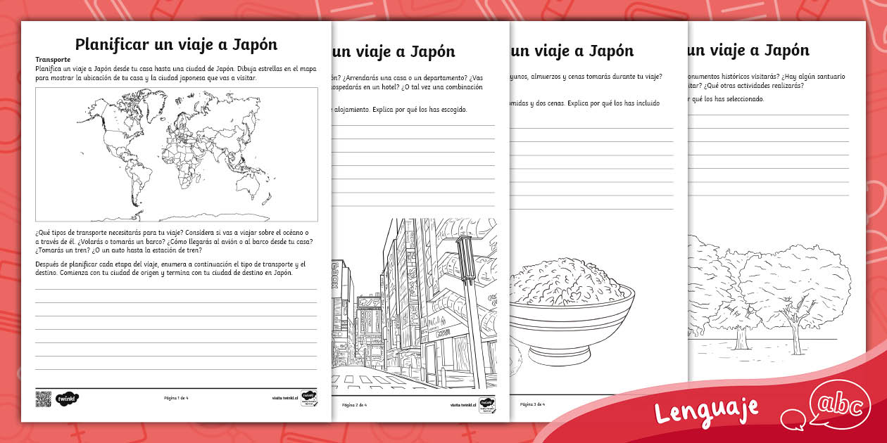 Guía de trabajo: Planificar un viaje a Japón - Twinkl