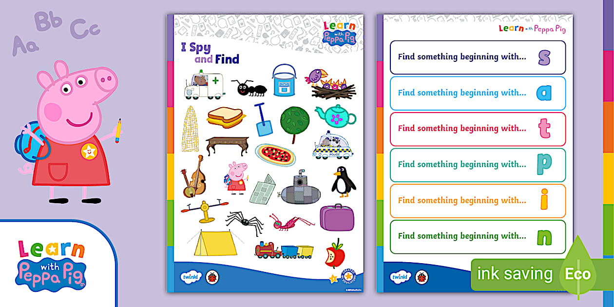 FREE! - Peppa Pig: I Spy and Find [Ages 3-5 ] (teacher made)