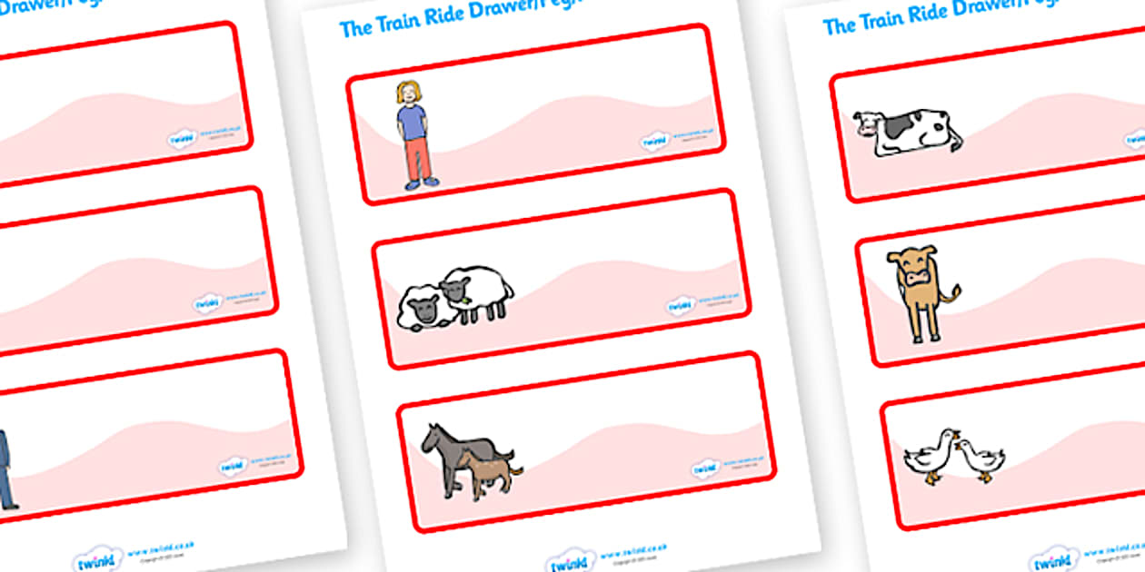The Train Ride Editable Drawer-Peg-Name Labels - Twinkl