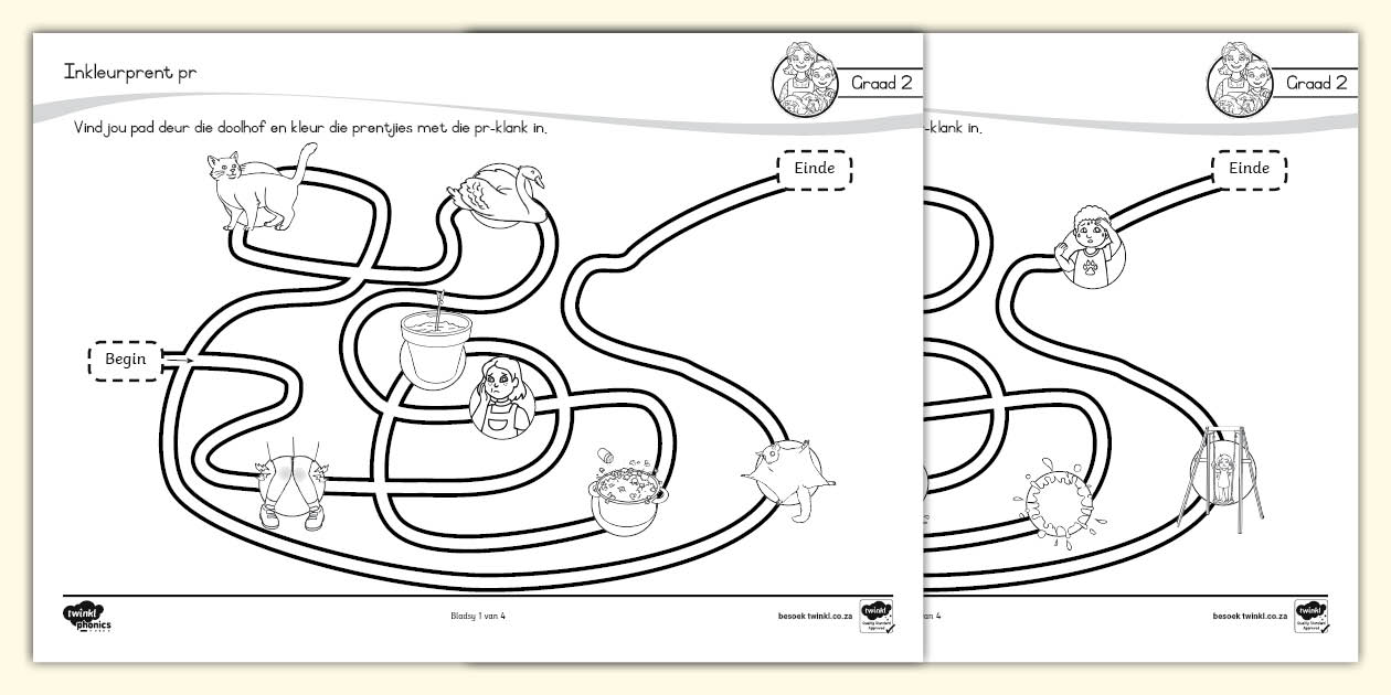 Graad 2 Klanke Inkleurprent sw (teacher made) - Twinkl