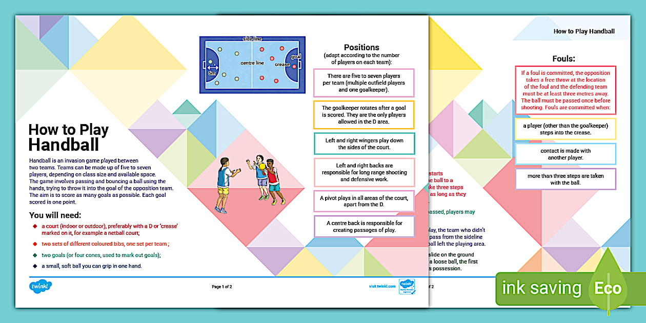 How to Play Handball Adult Guidance - Twinkl - KS2 - Twinkl
