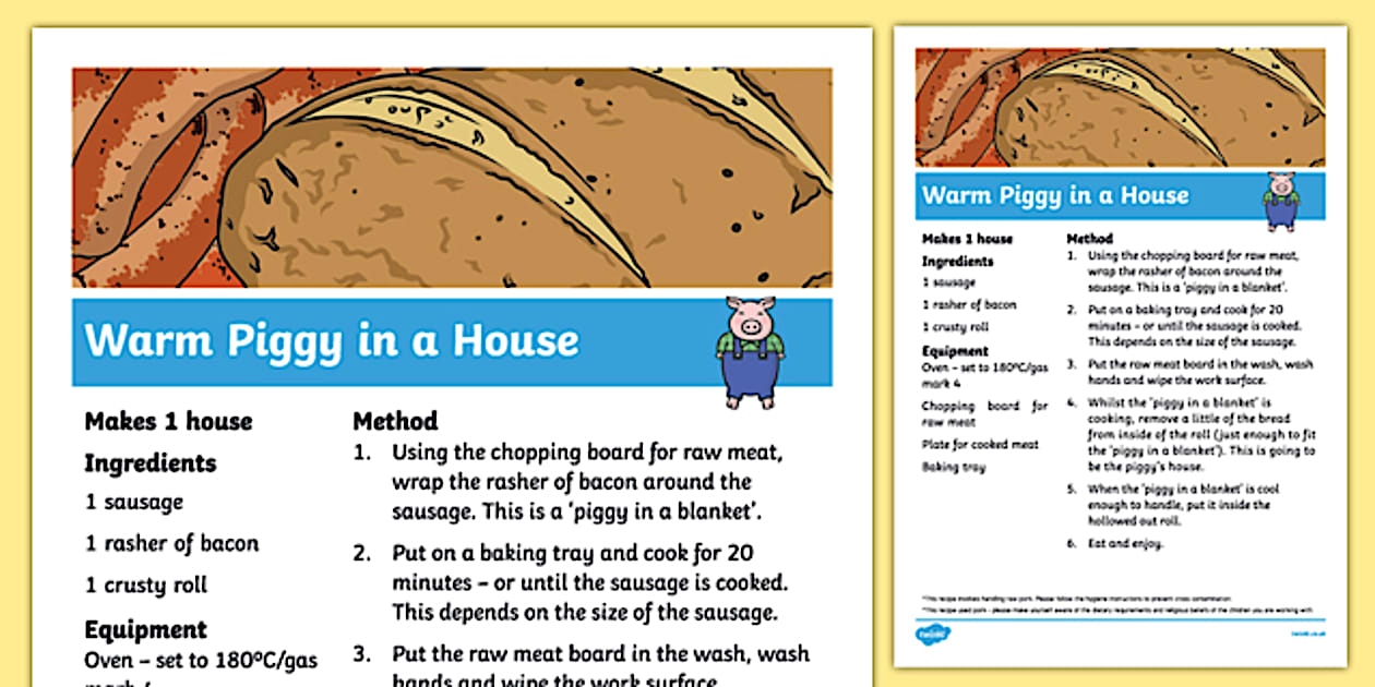 Warm Piggy in a House Recipe (teacher made) - Twinkl