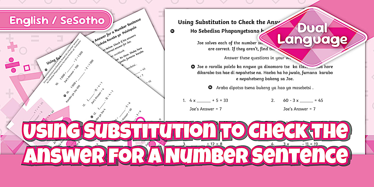 Using Substitution to Check the Answer for a Number Sentence