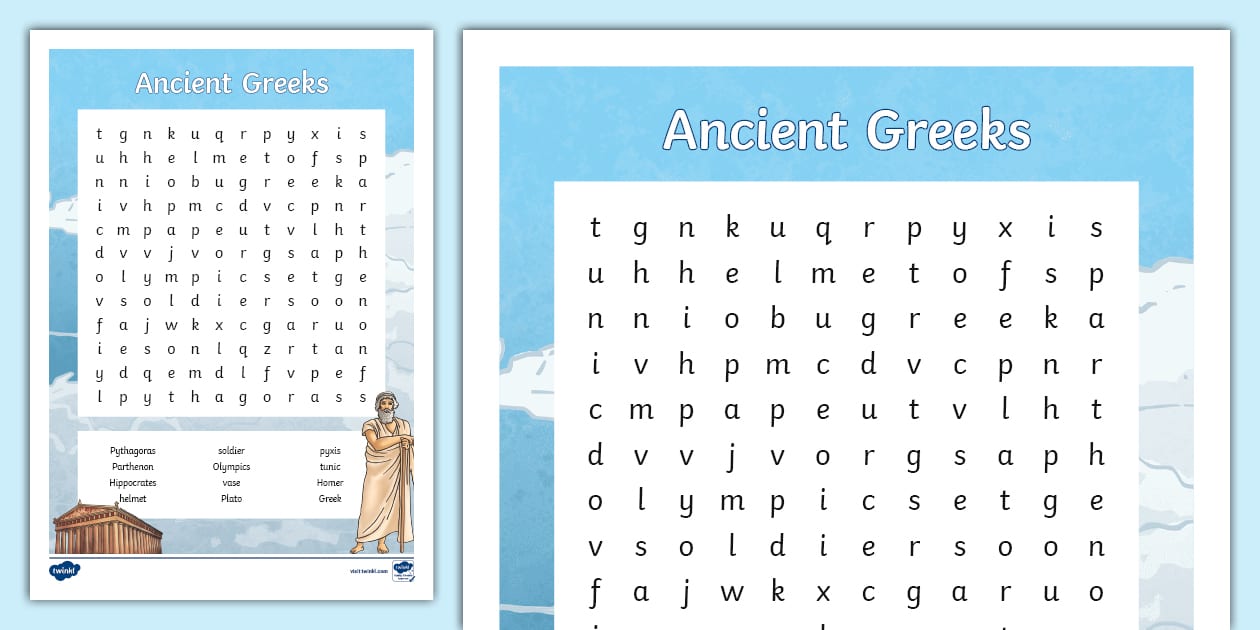 Ancient Greece Word Search Activity | Twinkl