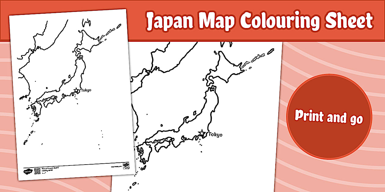 Japan Map Colouring Sheet