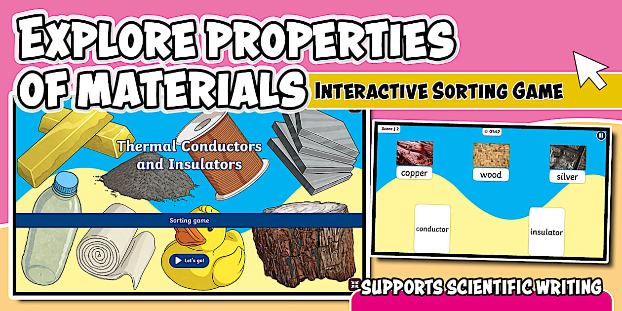 Thermal Conductors and Insulators Interactive Sorting Game