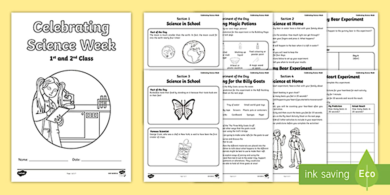 Editable 1st and 2nd Class Science Week Investigations Booklet