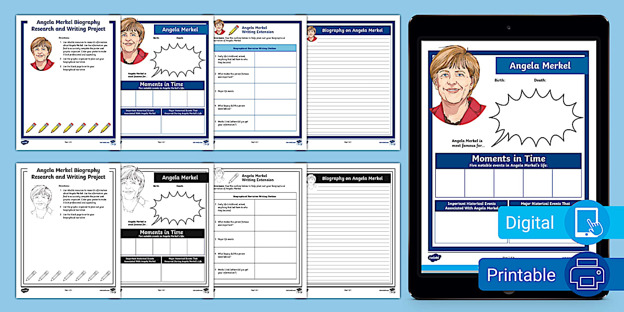 6th-8th Grade Angela Merkel Biography Activity | Twinkl USA