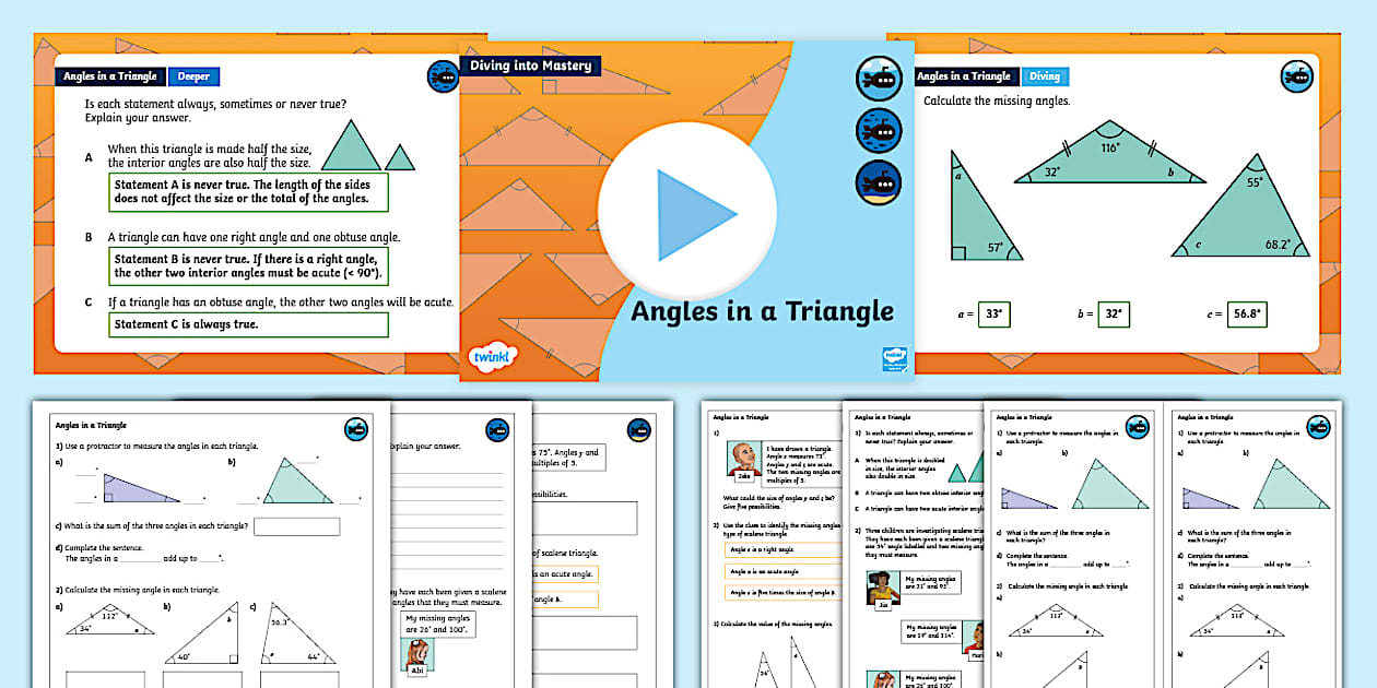 👉 Year 6 DiM: Step 4 Angles in a Triangle Teaching Pack