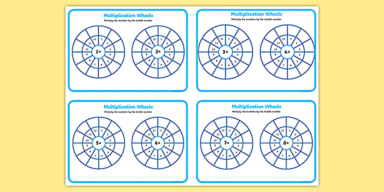 Multiplication Wheels Maths Challenge Cards (teacher made)