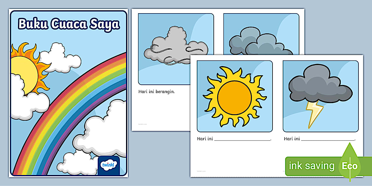 My Weather Book - Indonesian (teacher made) - Twinkl