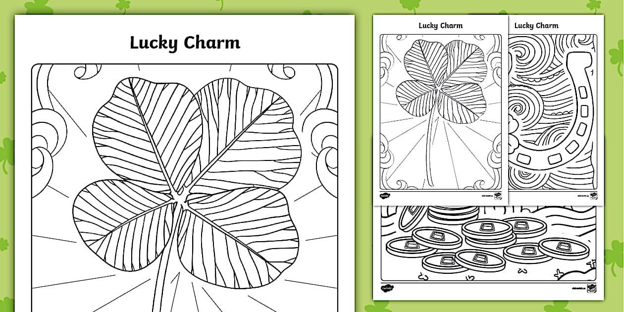 Lucky Charm Colouring Sheets (teacher made) - Twinkl