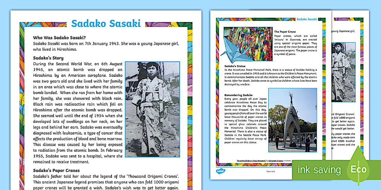 Sadako Sasaki Fact Sheet