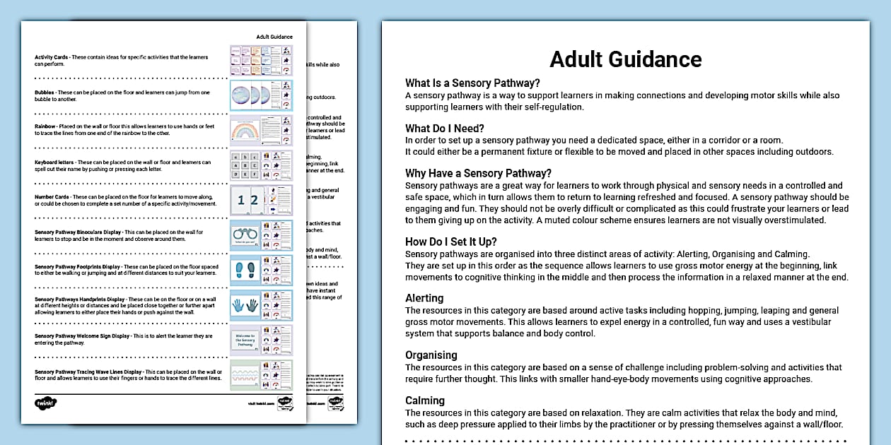 How to Set Up a Sensory Pathway Adult Guidance - Twinkl