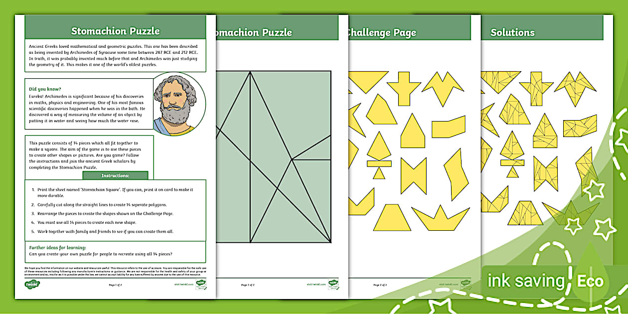 Stomachion Puzzle | Parents Home Teaching Tool - Twinkl
