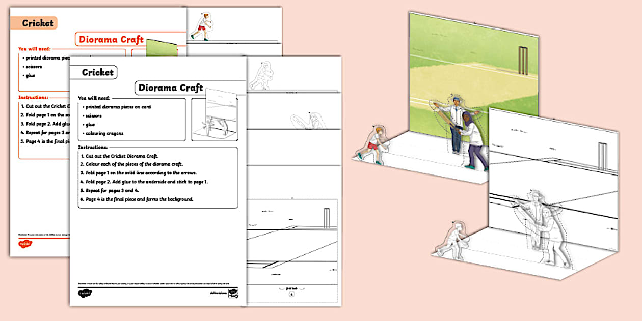 Cricket Diorama Craft (teacher made) - Twinkl