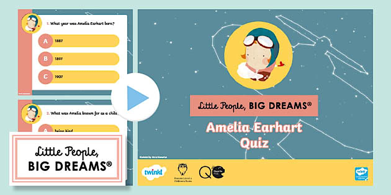 FREE! - Little People, Big Dreams: Amelia Earhart Quiz | Twinkl