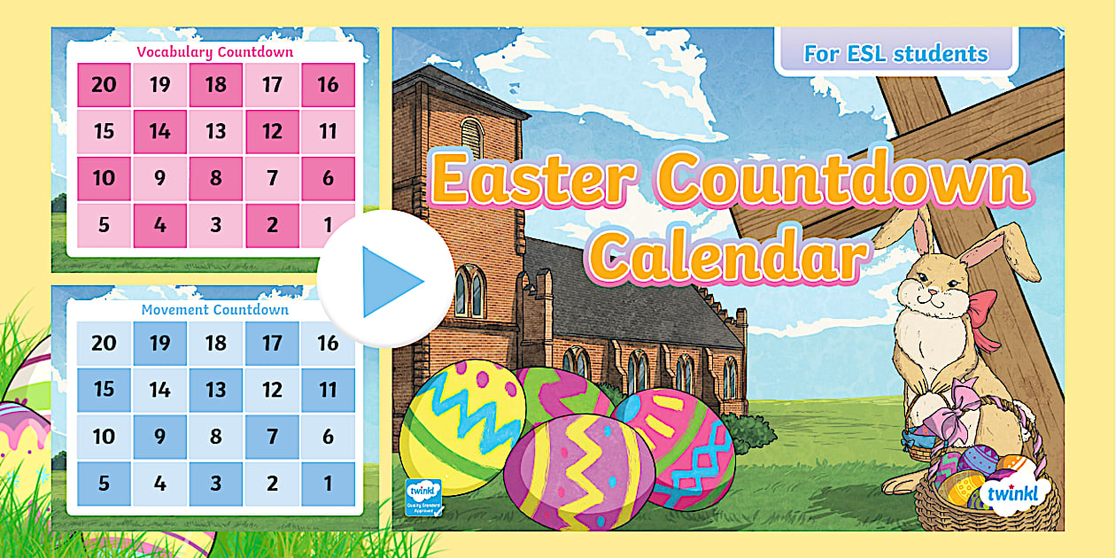 英語学習 イースターのカウントダウン アクティビティ パワーポイント｜Twinkl JP