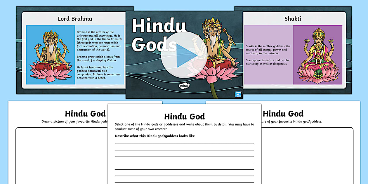 Hindu Gods Information PowerPoint and Worksheet Pack