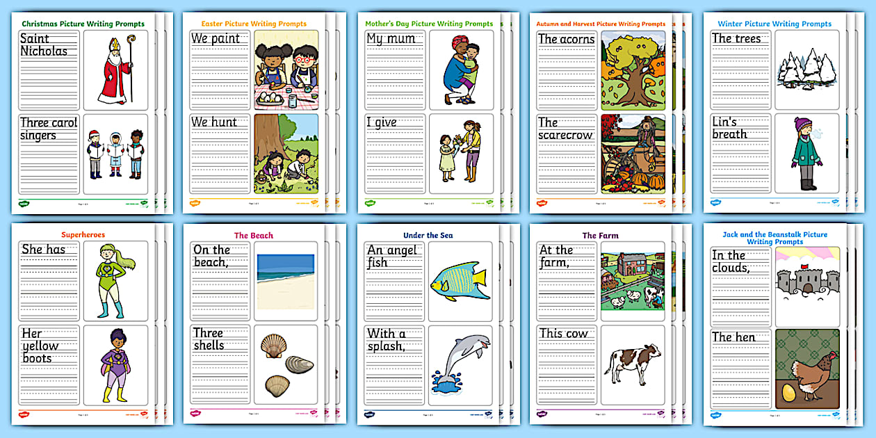 Simple Sentence Writing Prompt Pictures Bumper Activity Pack