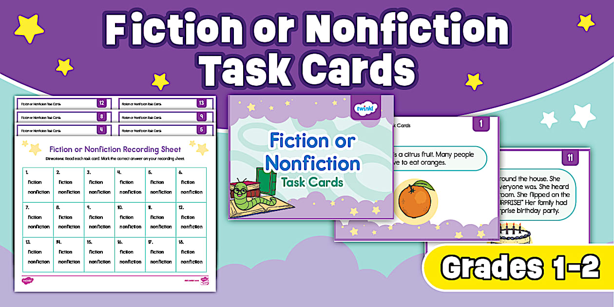 Second Grade Fiction or Non-Fiction Task Cards