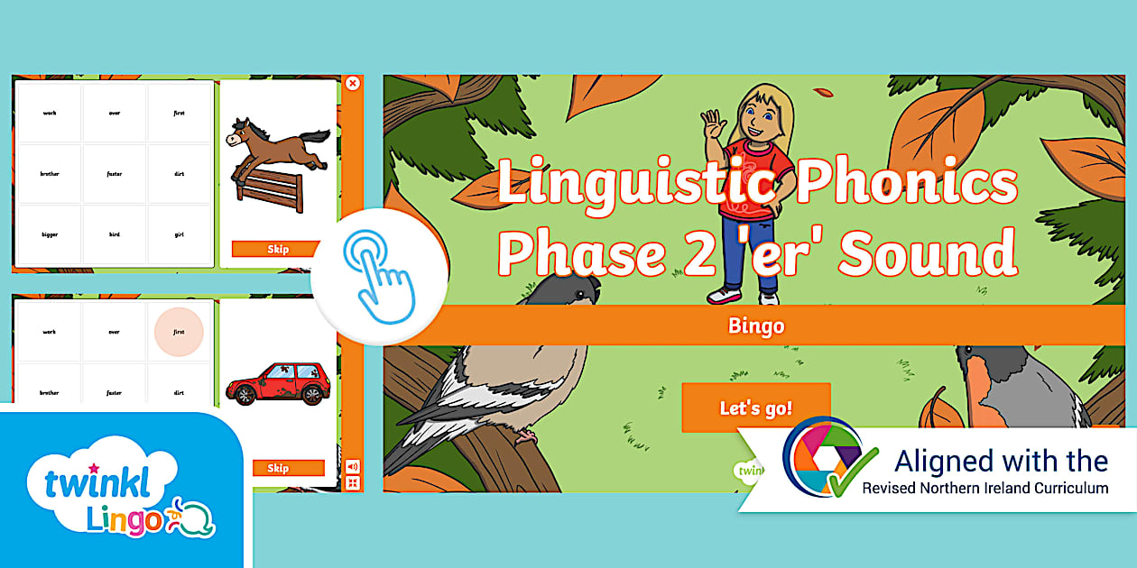 Linguistic Phonics Phase 2 'er' Sound Bingo Game