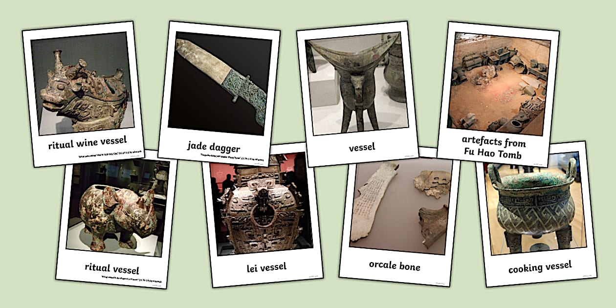Shang Dynasty Artefacts Instant Photo Style Display Images