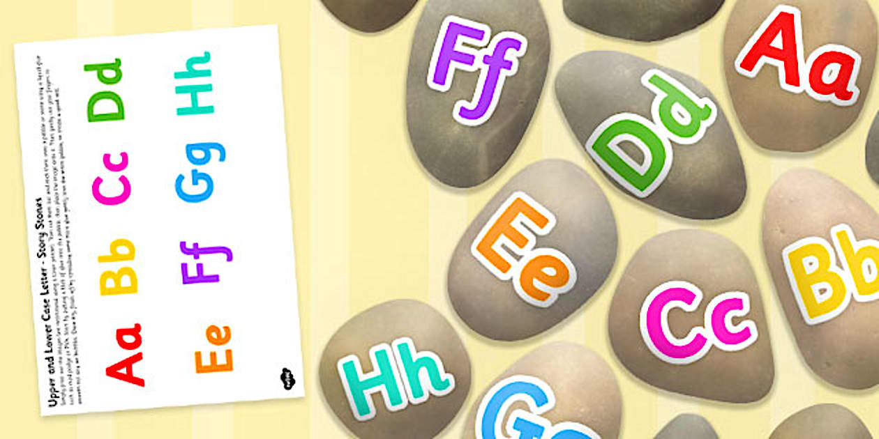 Black and White Upper and Lower Case Letter Stone Cut Outs