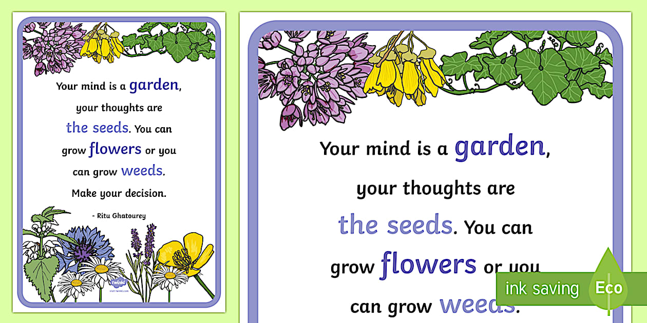 Floral Inspirational Quote by Ghatourey Display Poster