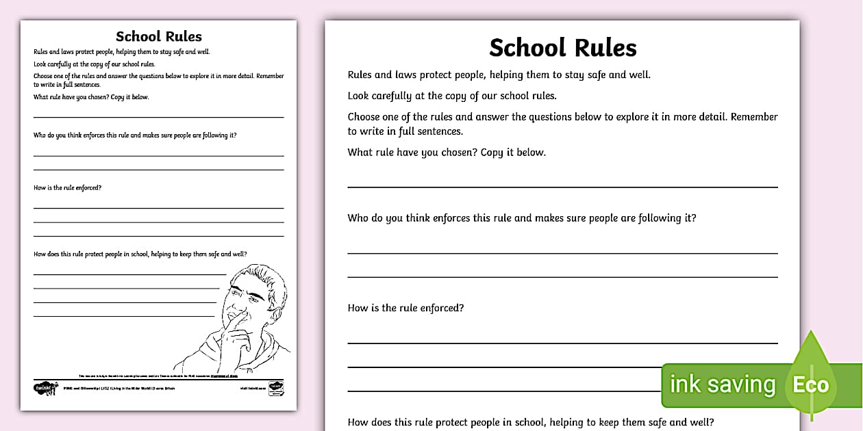 KS2 School Rules Activity Sheet - British Values Resources