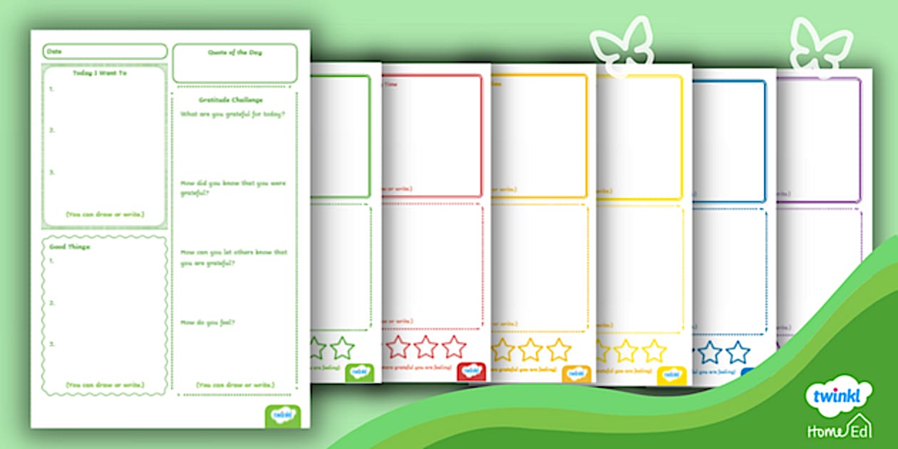 Home Education Gratitude Journal - Twinkl - Australia