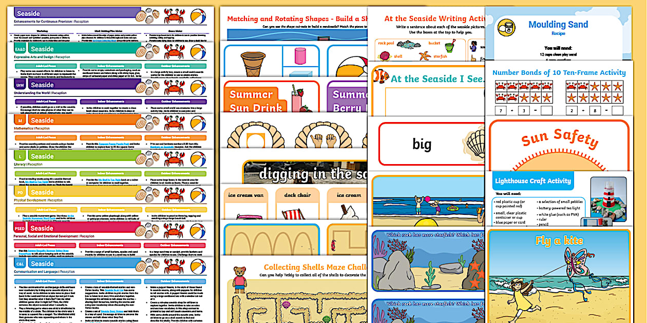 EYFS Seaside Planning Continuous Provision Pack - Reception