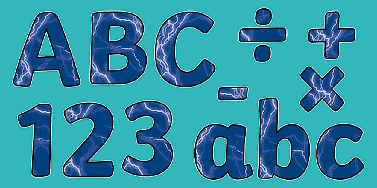 Electricity Themed Display Letters and Numbers Pack - Twinkl