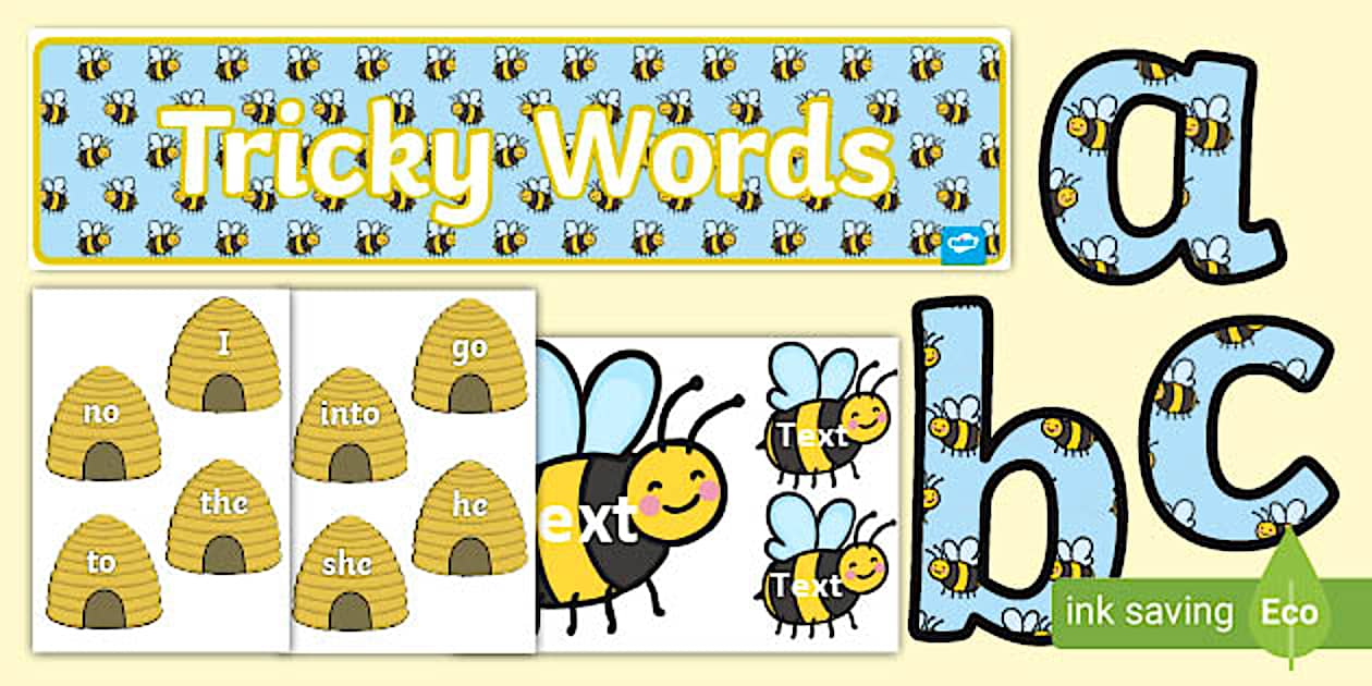Editable Beehive Tricky Words Display (teacher made)