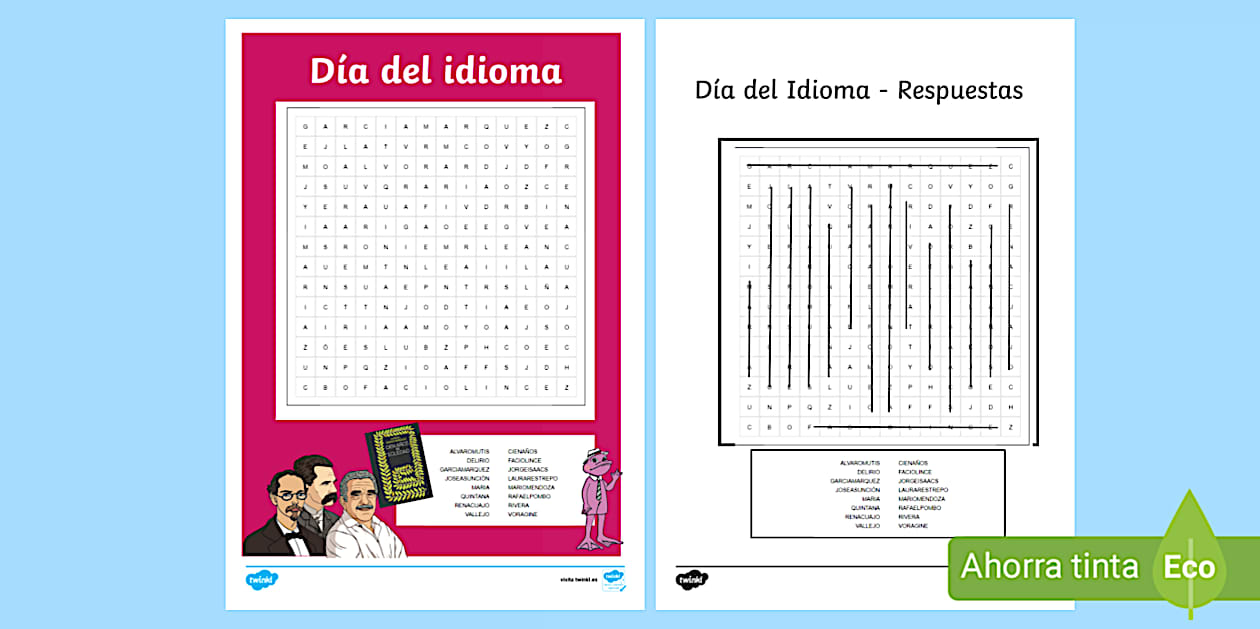 Sopa de letras - Día del Idioma (Teacher-Made) - Twinkl