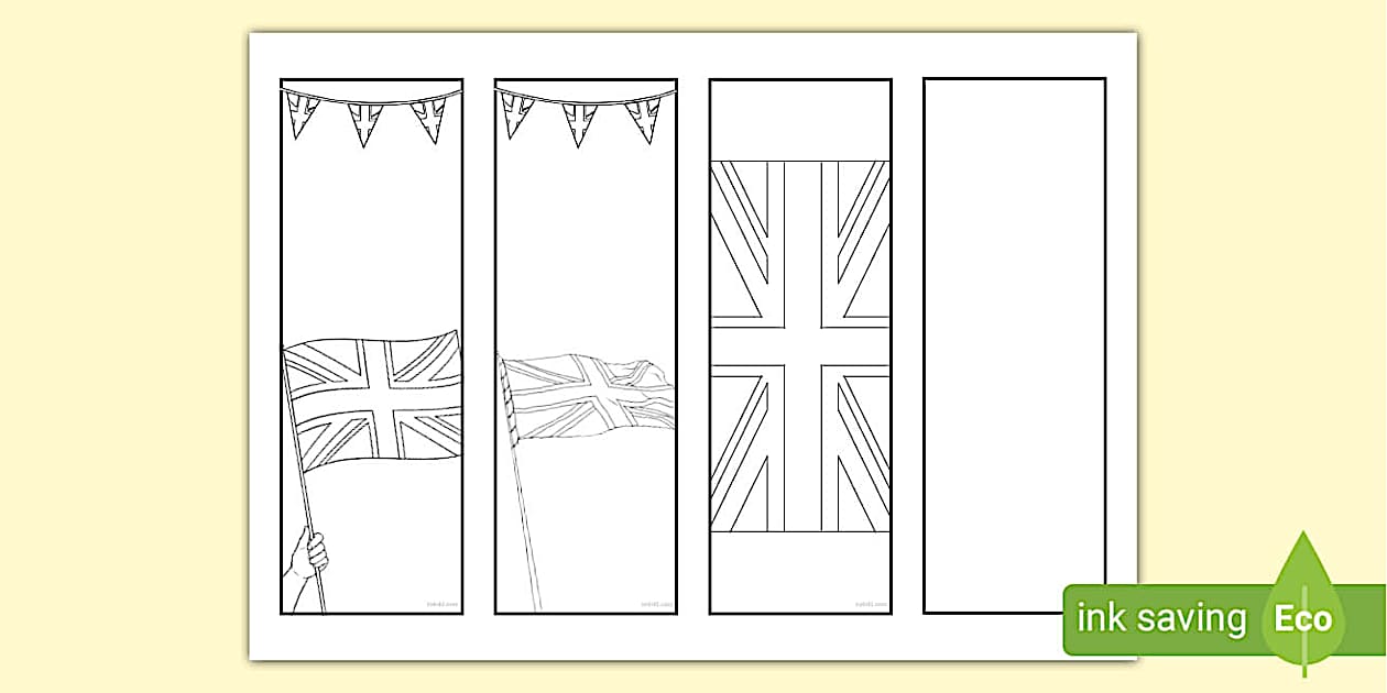 Union Jack Bookmarks - KS2 - Colouring (teacher made)
