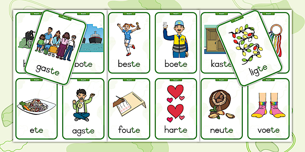 Graad 3 Klanke -te Flitskaarte (teacher made) - Twinkl