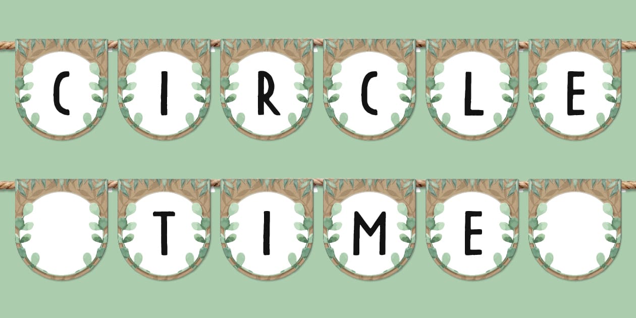 Muted Botanical Themed Circle Time Display Bunting - Twinkl
