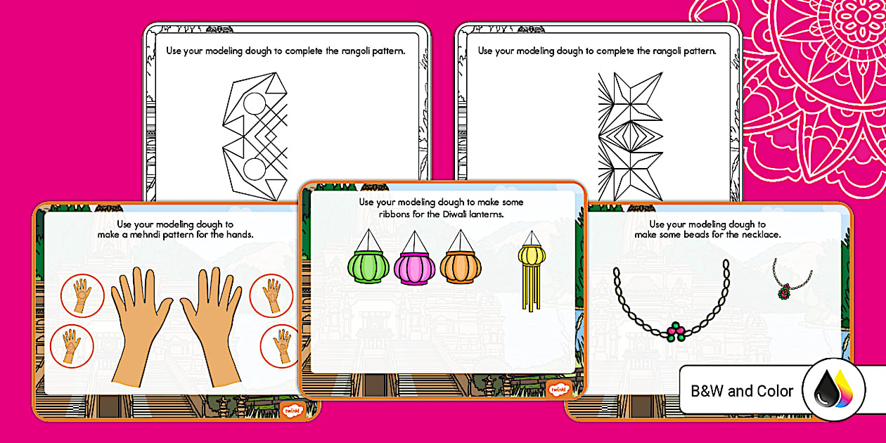 Diwali Modeling Dough Mats (teacher made) - Twinkl