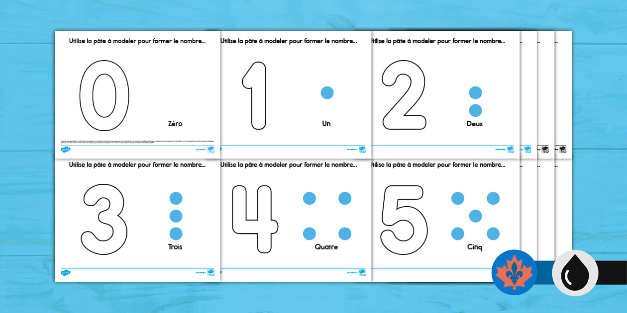 Number 0-10 Modelling Dough Mats French - Twinkl
