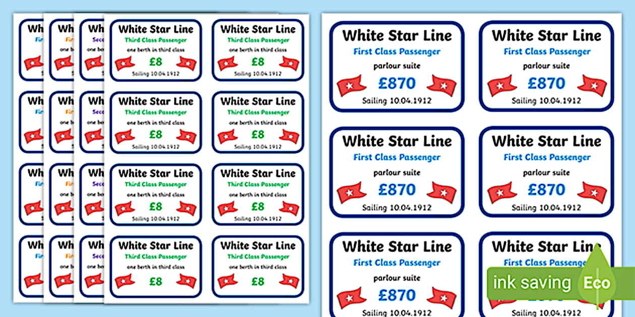 The Titanic Role Play Tickets (teacher made) - Twinkl
