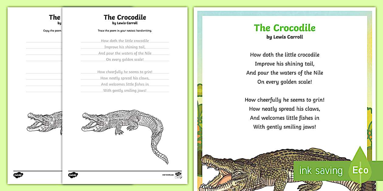 The Crocodile Handwriting Poem Activity Pack - Twinkl