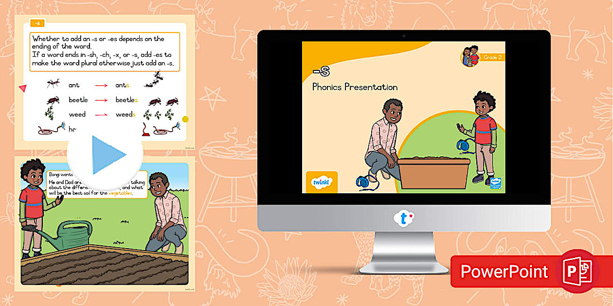Grade 2 Phonics: Plural -s: PowerPoint Presentation - Twinkl