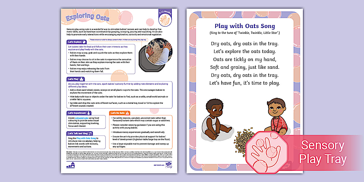 Sensory Play Tray for Babies: Exploring Oats | Twinkl