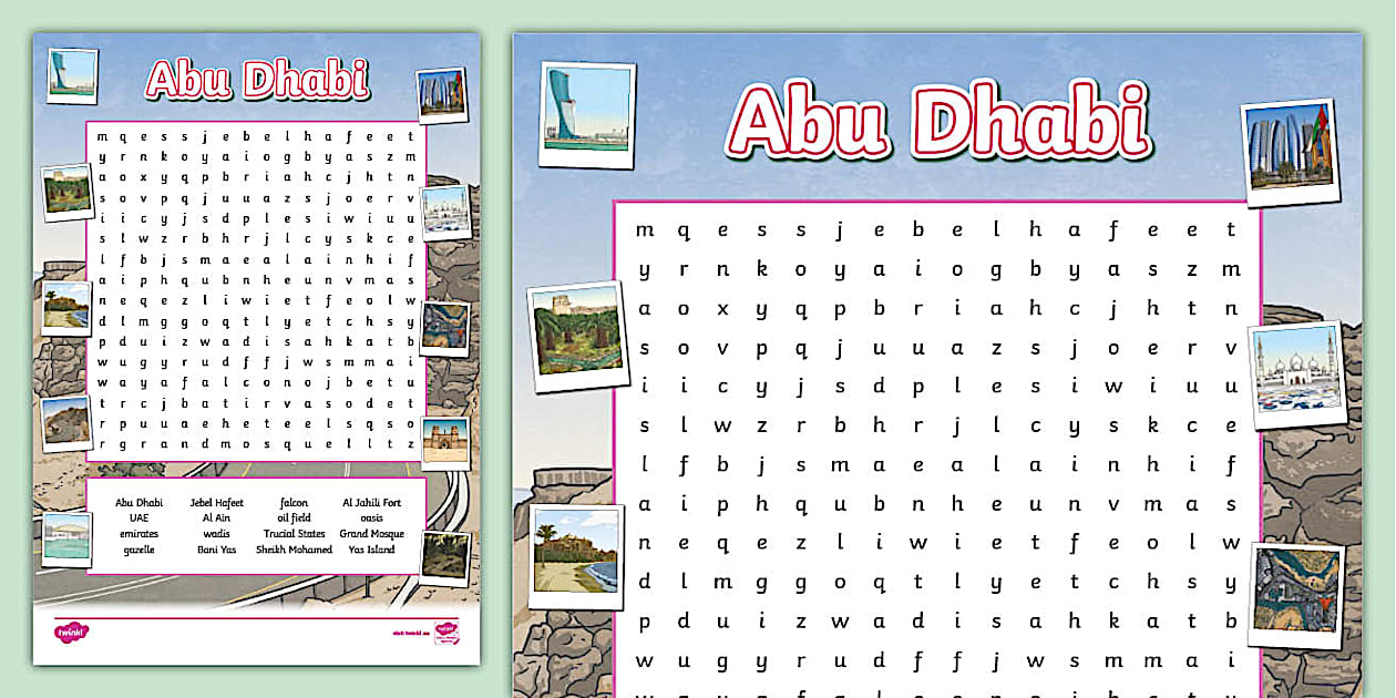 Abu Dhabi Word Search (teacher made) - Twinkl