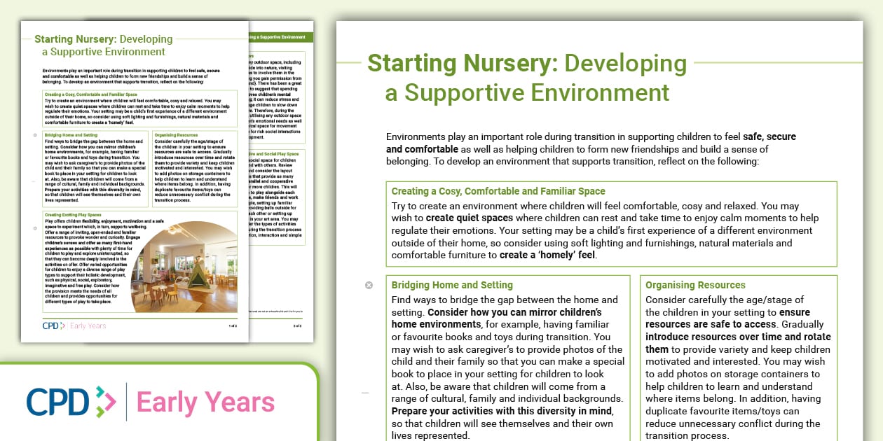 Starting Nursery: Developing a Supportive Environment