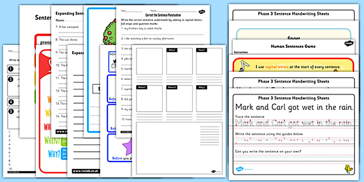 Sentence Structure For Children - Exercises (teacher made)