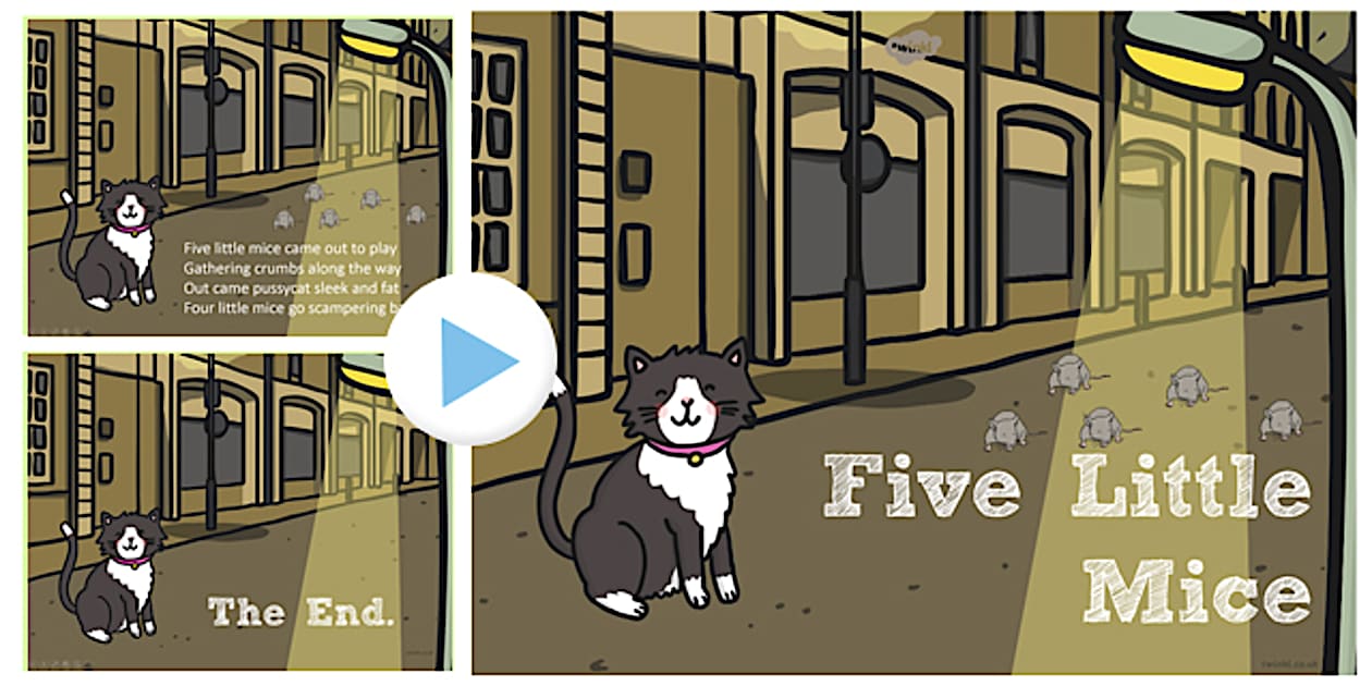 Five Little Mice Counting Song PowerPoint (teacher made)